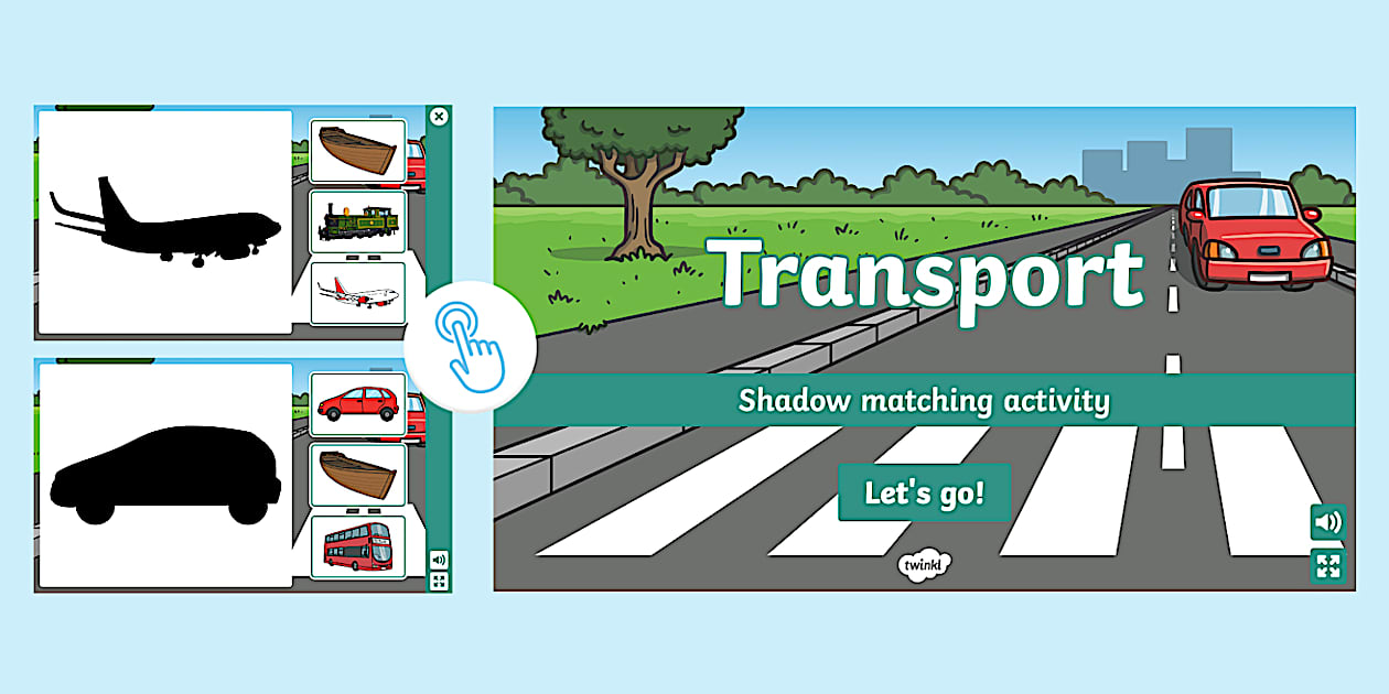 Transport Interactive Shadow Matching Game - Twinkl