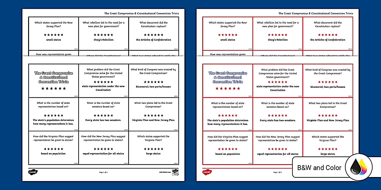 Constitutional Compromise Game | Constitution | Twinkl USA