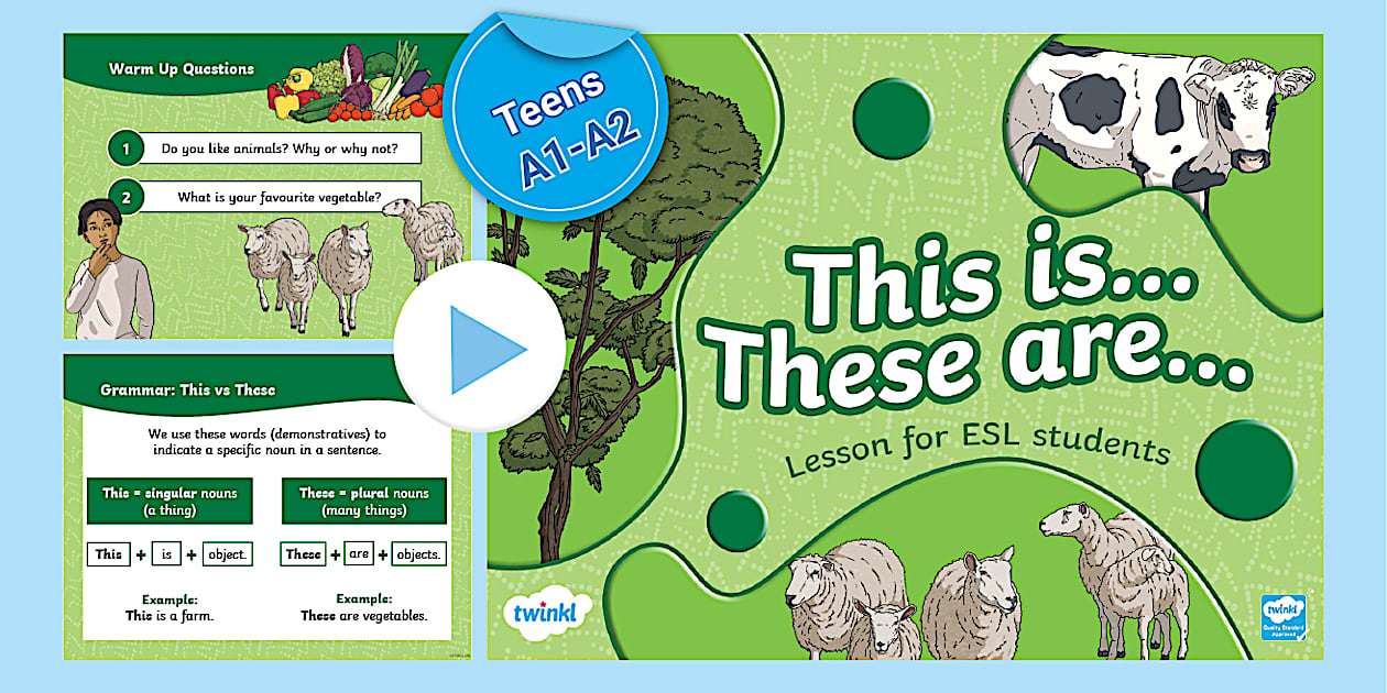 ESL This / These PPT [Teens, A1-A2] (teacher made) - Twinkl