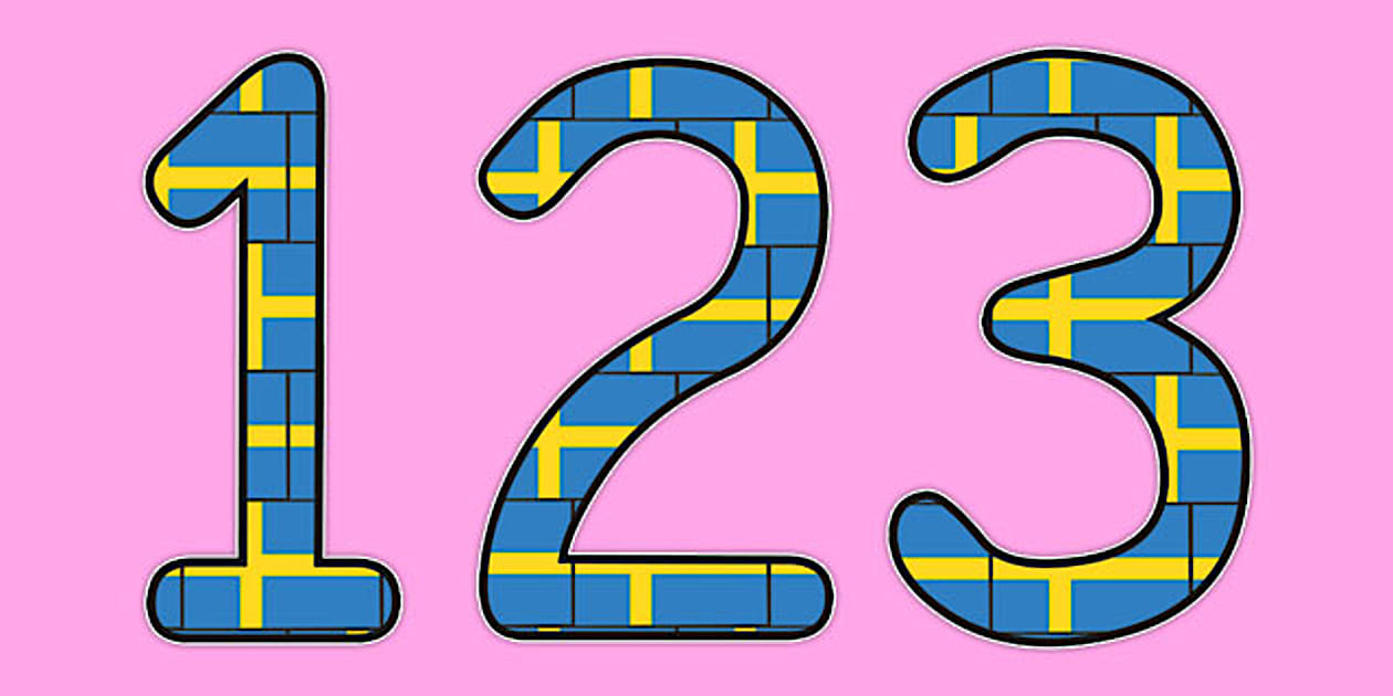 Swedish Display Numbers Flag (teacher made) - Twinkl