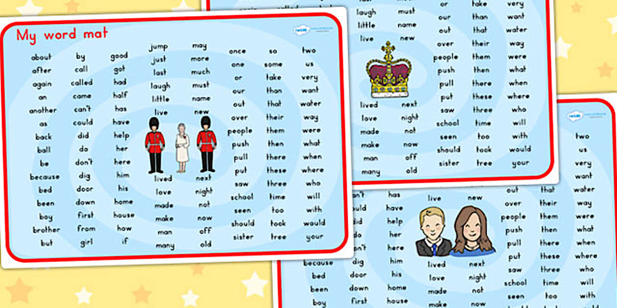 TAS Royal Family KS1 Word Mat (teacher made) - Twinkl