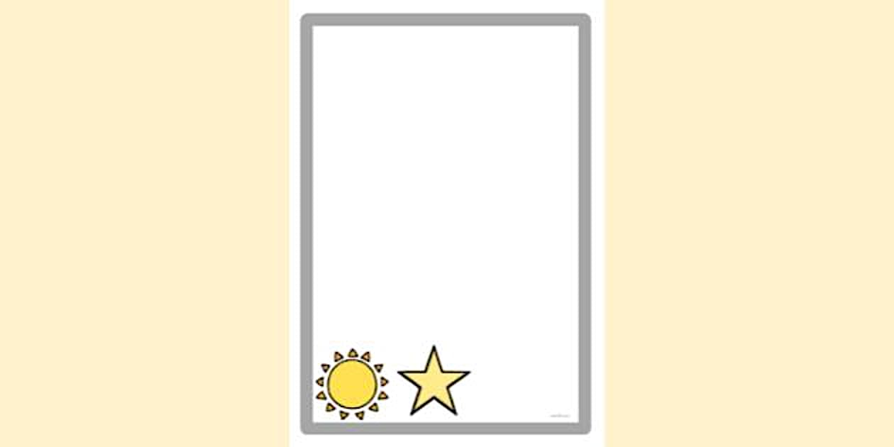 Simple Blank Sun and Star Border | Page Borders | Twinkl