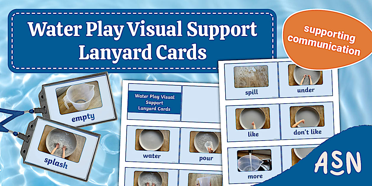 * NEW * Water Play Visual Support Lanyard Cards