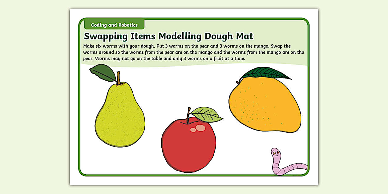 Grade R Robotics and Coding Swapping Dough Mat Worms