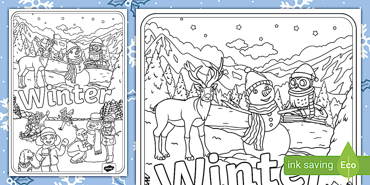 Winter Colouring Title Page (Hecho por educadores) - Twinkl