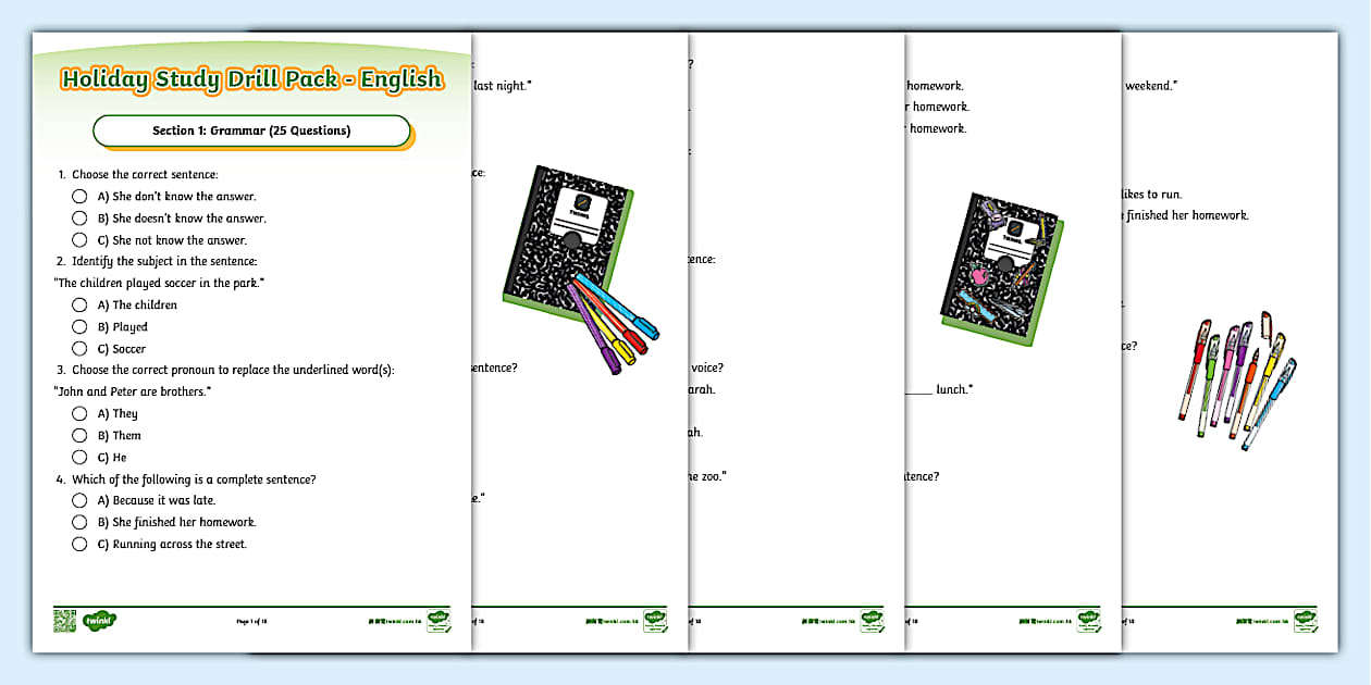 Holiday English Drill (Teacher-Made) - Twinkl