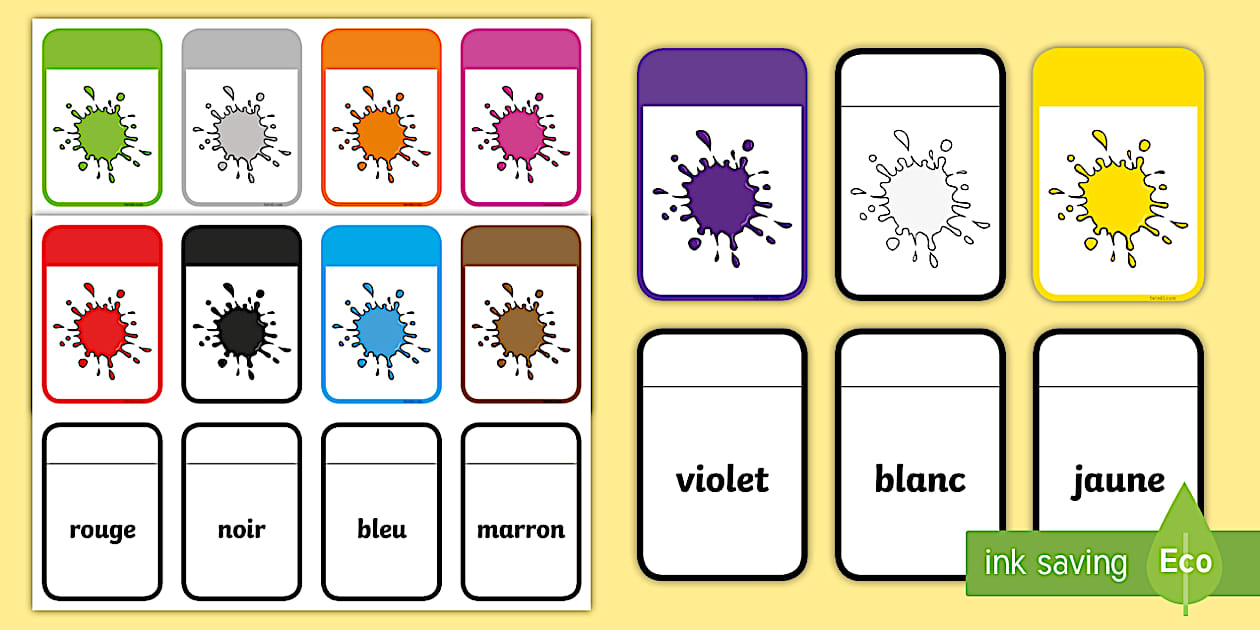 French Colour Matching-Flashcards (teacher made) - Twinkl