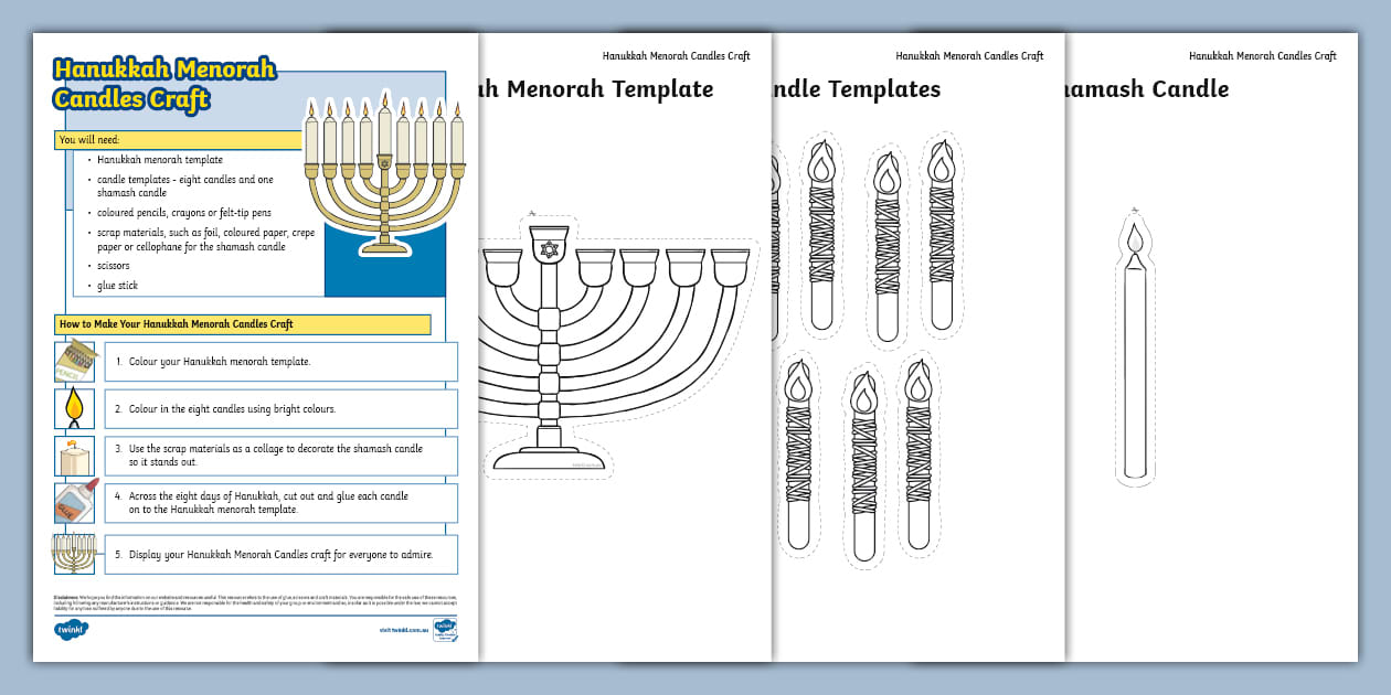 Hanukkah Menorah Candles Craft