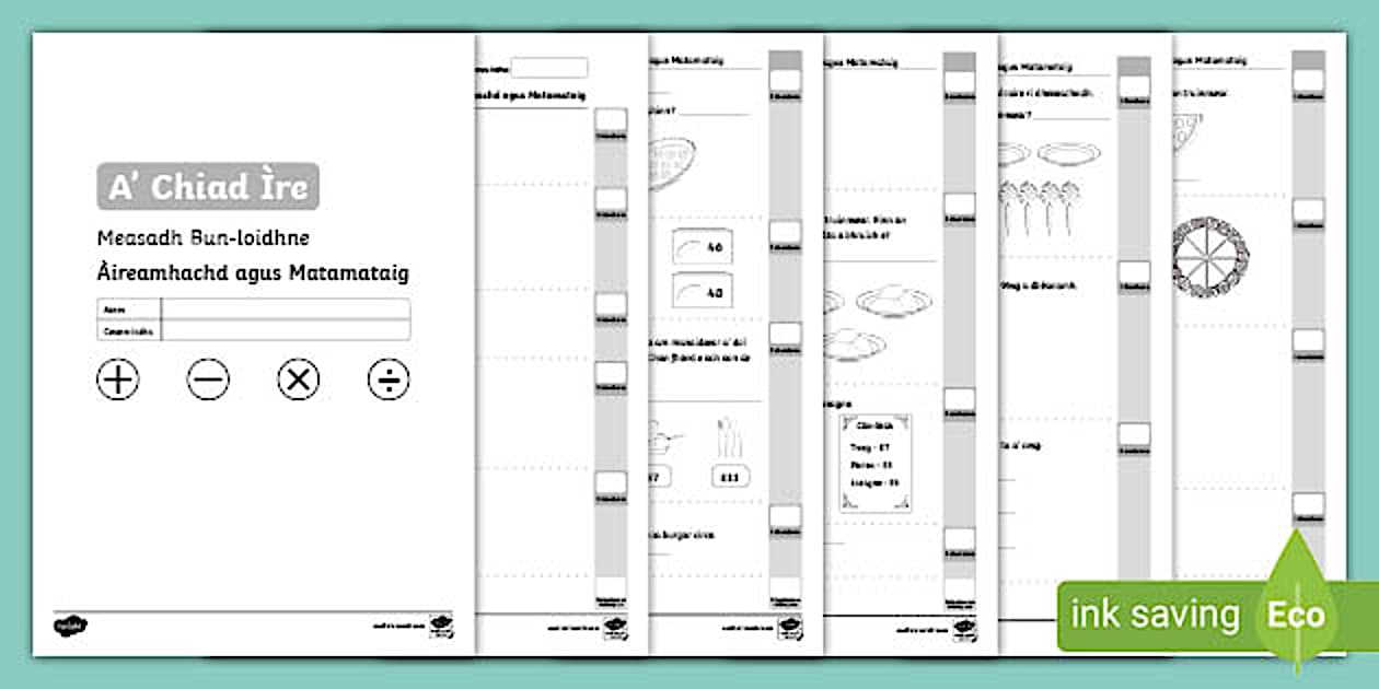 A' Chiad Ìre Measadh Bun-loidhne Àireamhachd agus Matamataig Clas 3