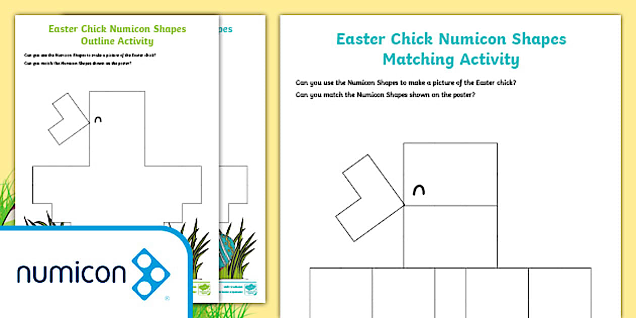 Easter Chick Numicon Shape Outline & Matching Posters Pack