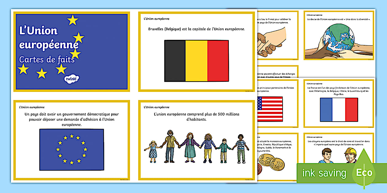 Cartes de faits : L'Union européenne (Teacher-Made)