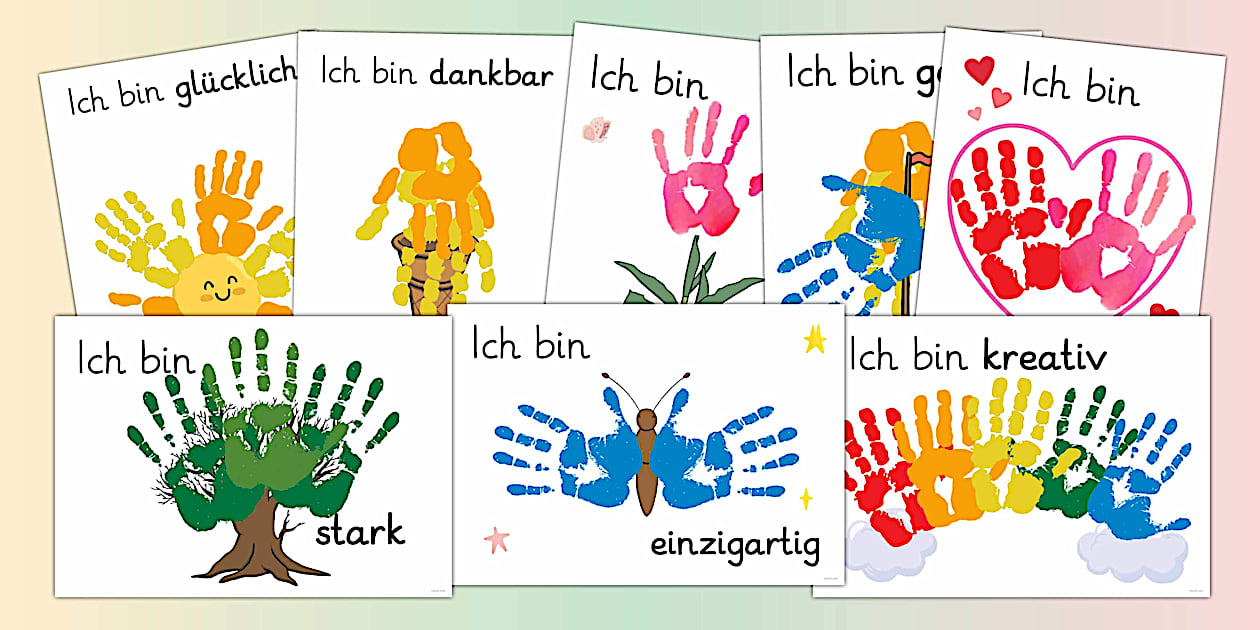 Positive Affirmationen Handabdruck-Poster (teacher made)