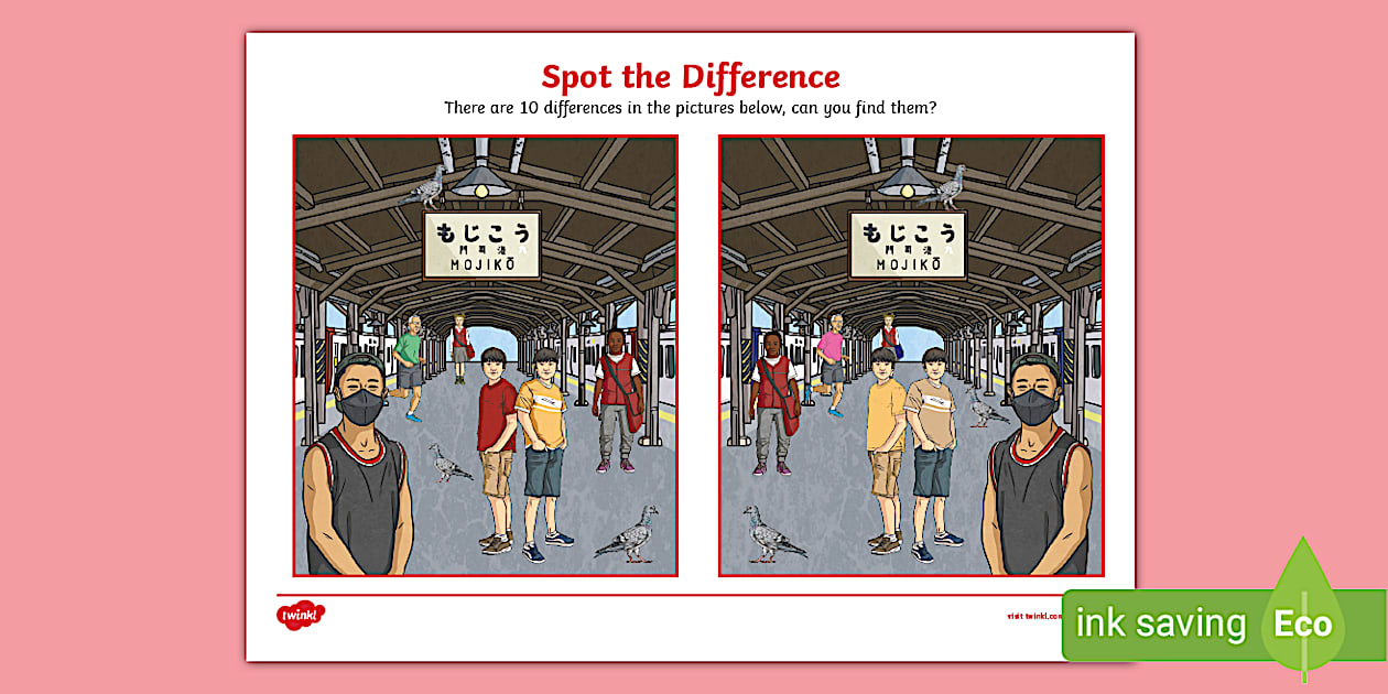Japanese Train Station Spot the Difference (teacher made)