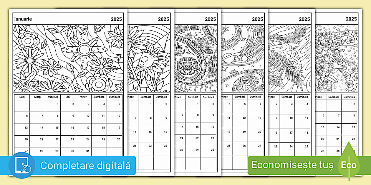 Anul Nou 2025 – Calendar cu desene mindfulness - Twinkl
