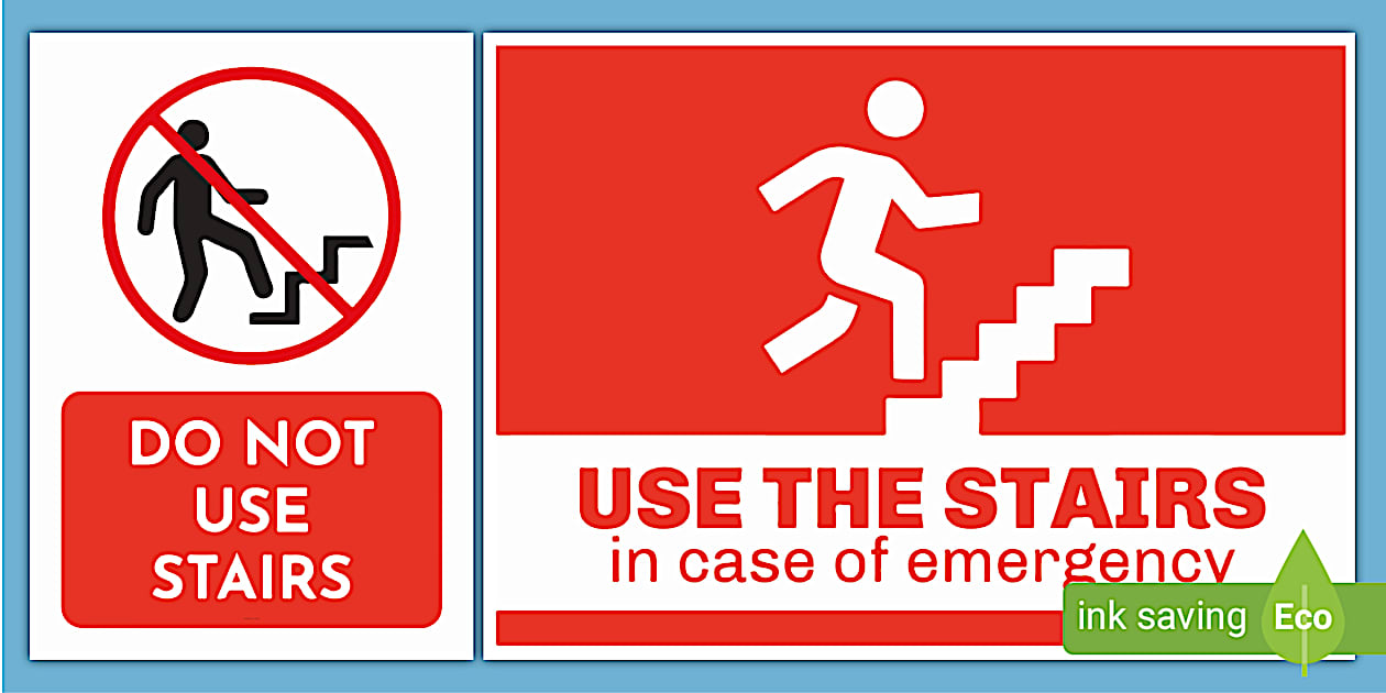 Staircase Sign Posters | Safety Signs - Twinkl