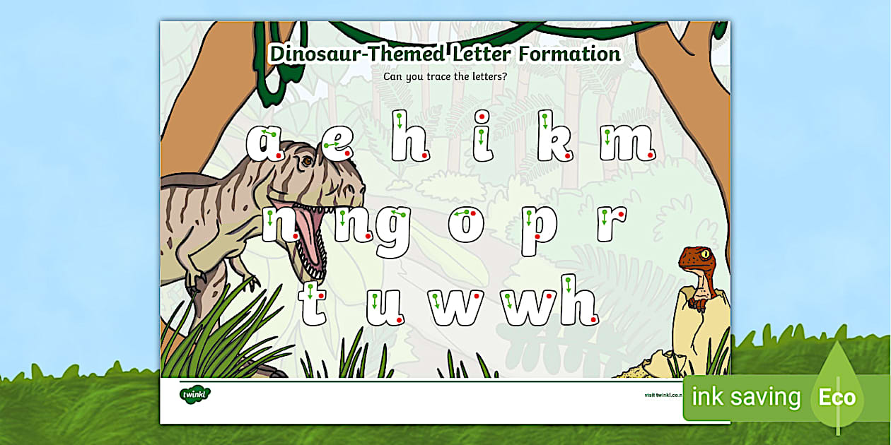 Te Reo Māori Dinosaur-Themed Letter Formation Worksheet