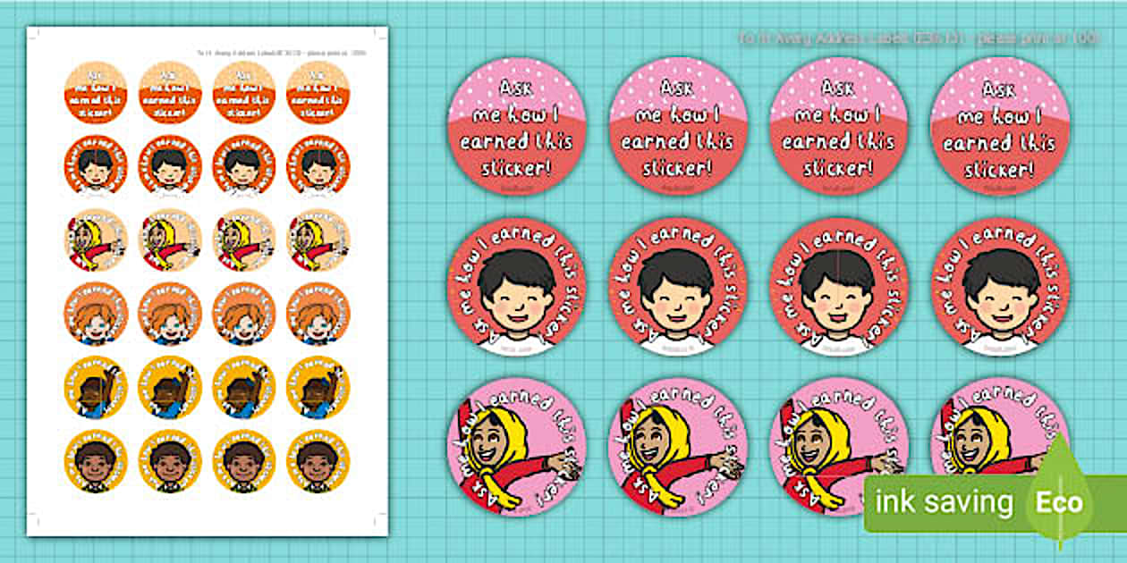 'Ask me how I earned this sticker!' - Reward Stickers