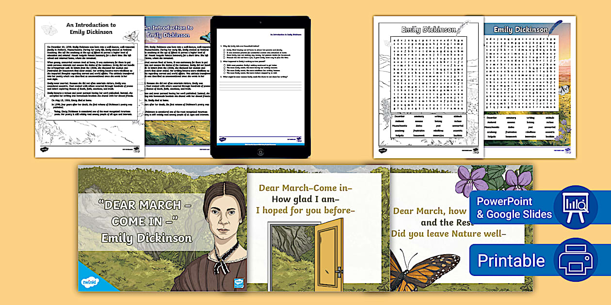 Eighth Grade Emily Dickinson Activity Pack (teacher made)