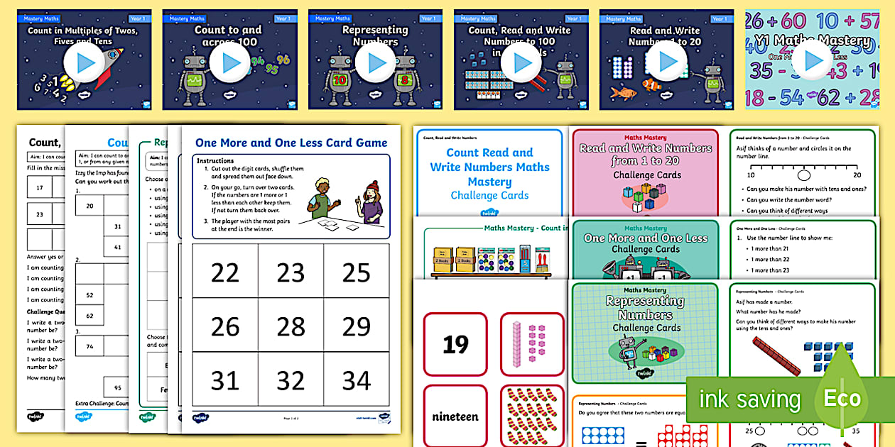 Year 1 Number and Place Value Maths Mastery Bumper Pack