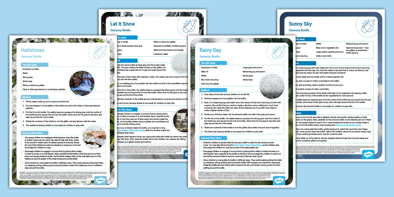 Weather Sensory Bottles Resource Pack Twinkl (Teacher-Made)