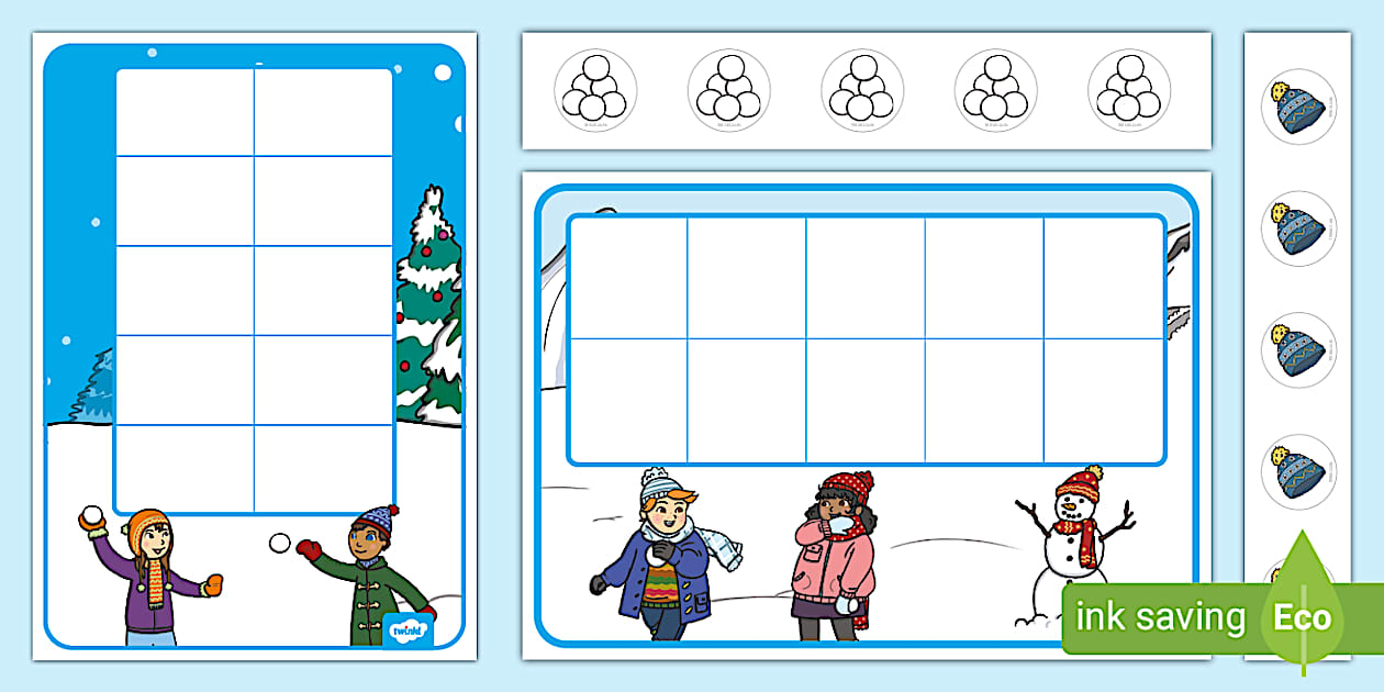 Winter Ten Frame and Counters Resource Pack (teacher made)