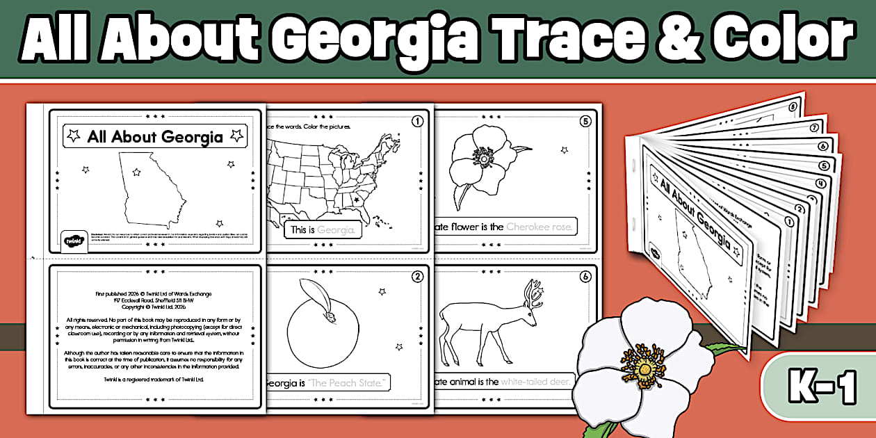 All About Georgia Trace & Color Printable Book
