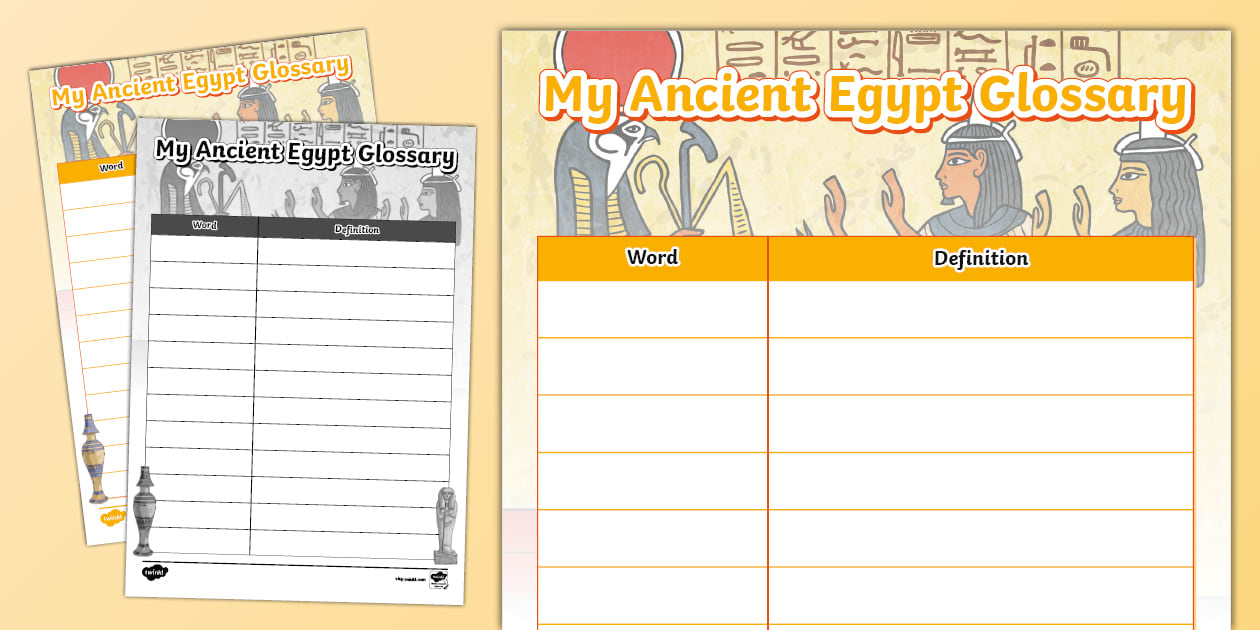 Ancient Egypt Glossary Writing Template - Twinkl
