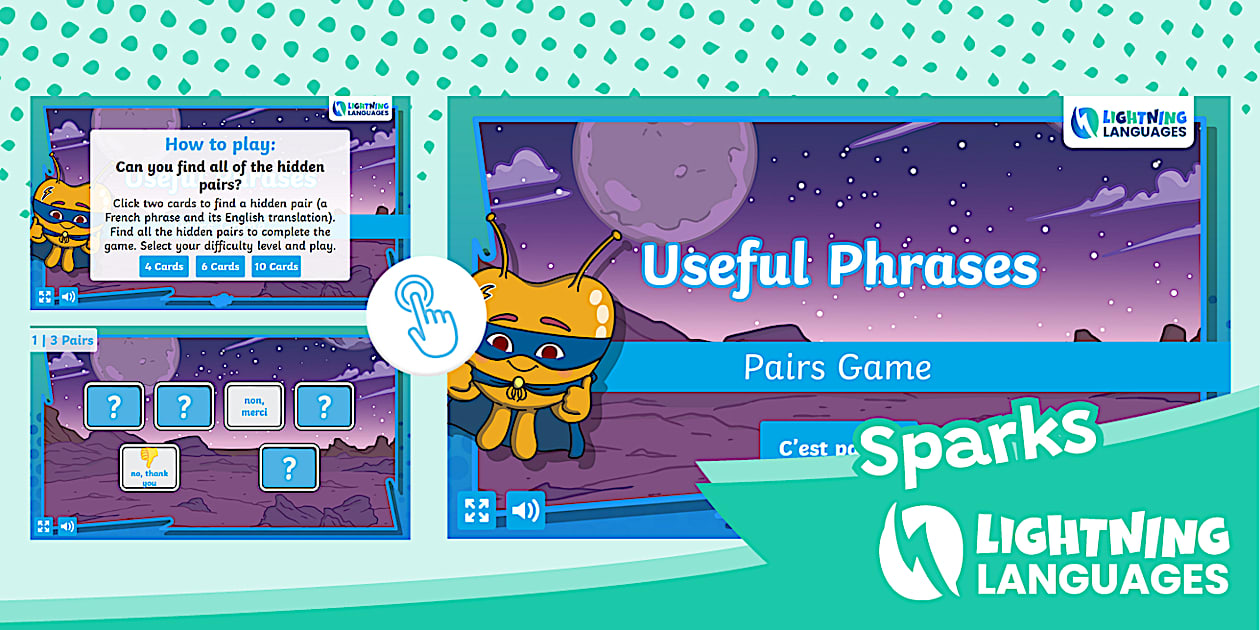 👉 French | Sparks | Useful Phrases Interactive Pairs Game