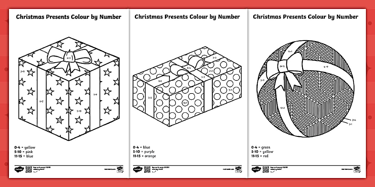 Colour by Number | Christmas Presents | Maths and Art