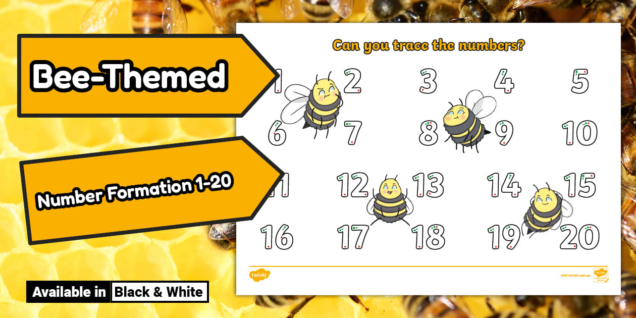 Bee Themed Number Formation 1 - 20