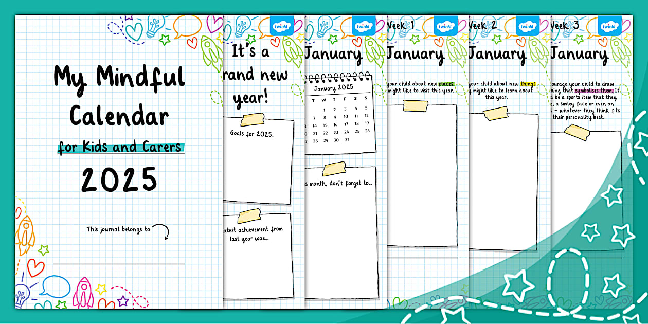 Mindful Calendar for Kids and Carers - 2025 (teacher made)