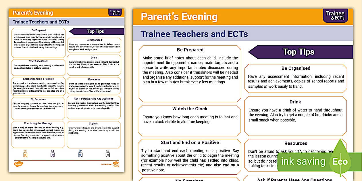How to Have a Great Parent's Evening | Top Tips for ECTs