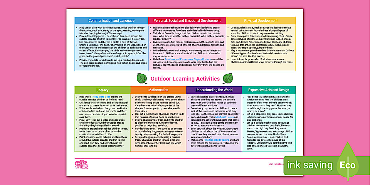Outdoor Learning Activities for Early Years | EYFS Planning