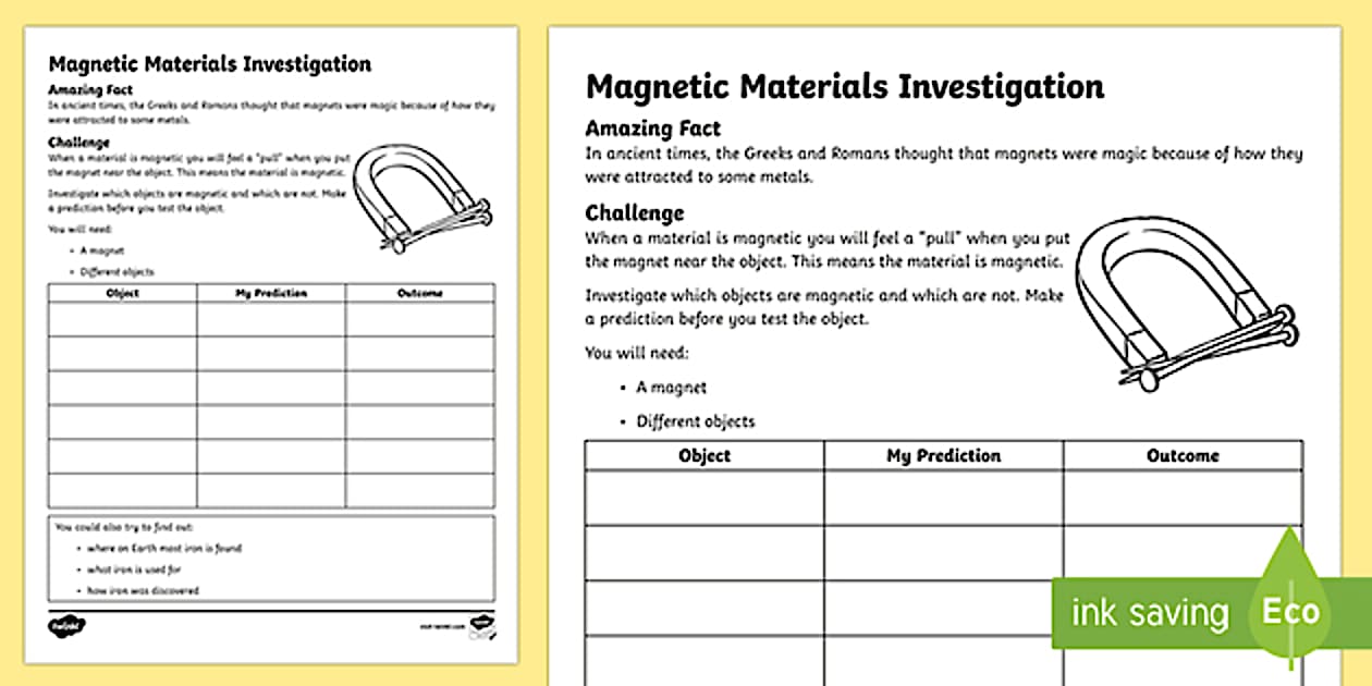 Magnets Investigation (Teacher-Made) - Twinkl