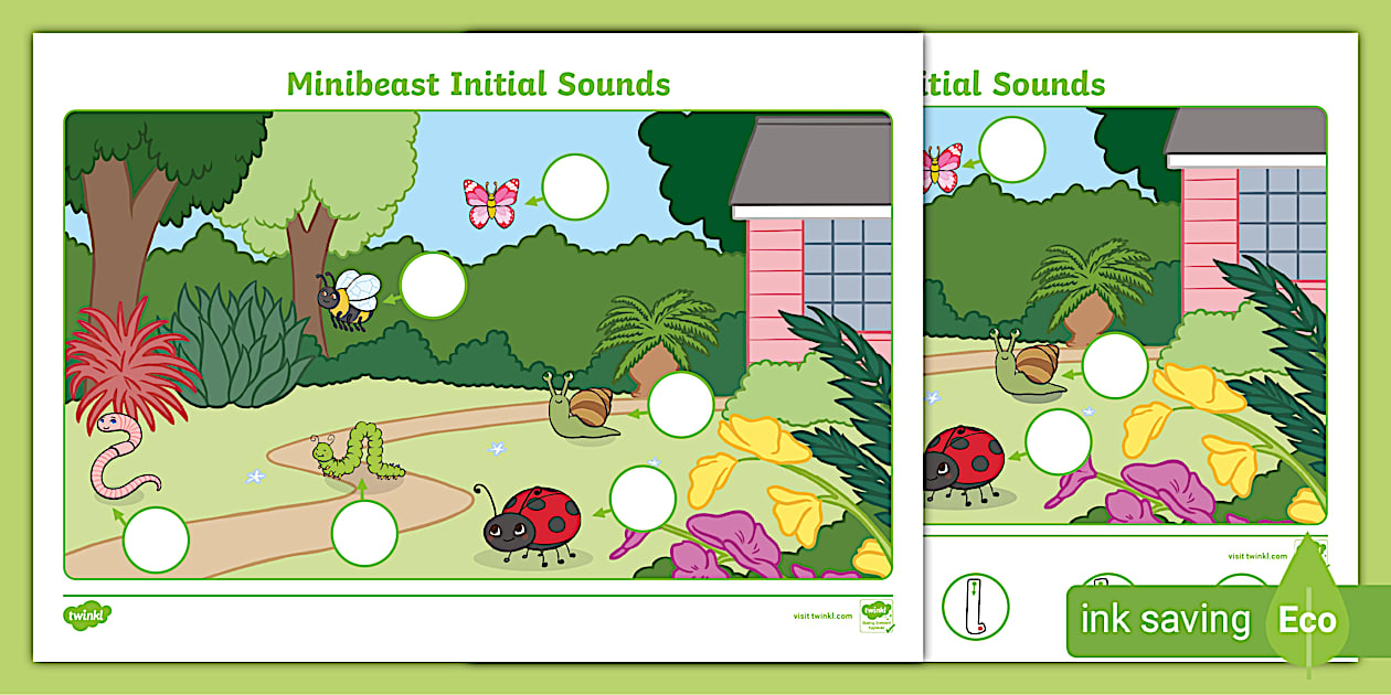 Minibeasts Writing Initial Sounds Activity (teacher made)