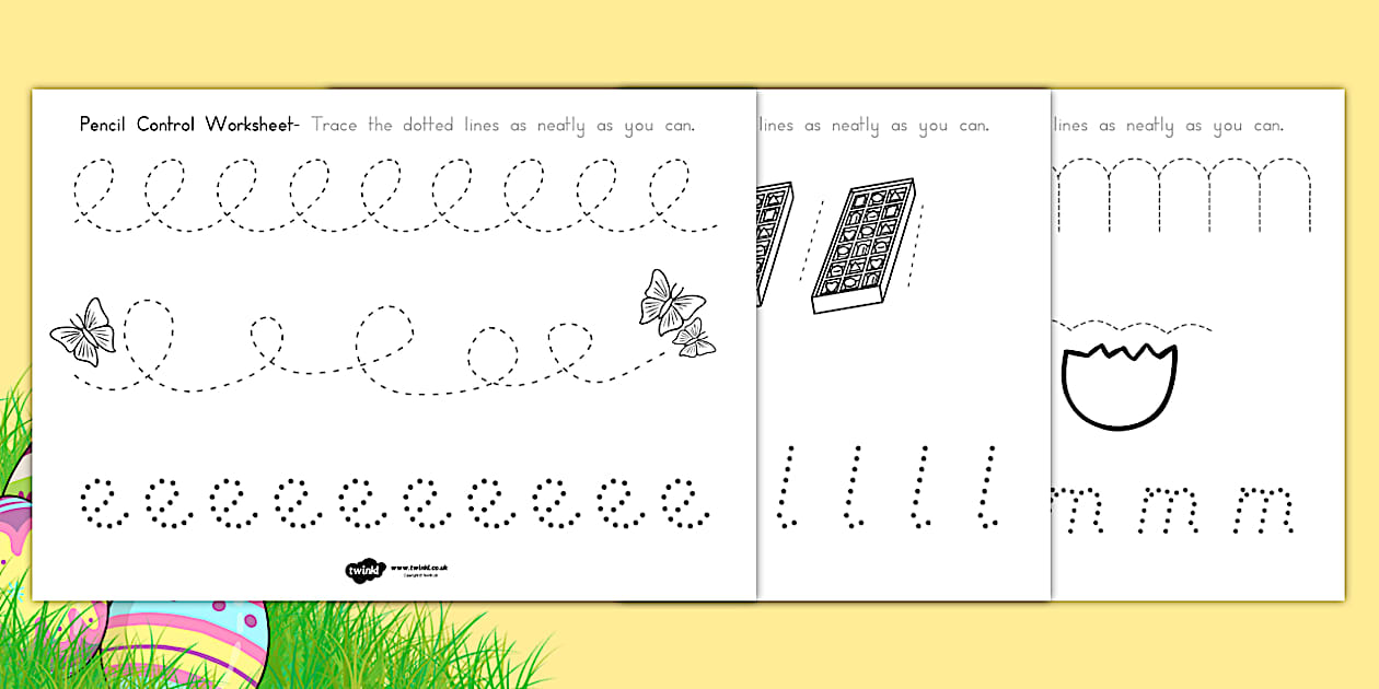 Easter Pencil Control Worksheets (teacher made) - Twinkl