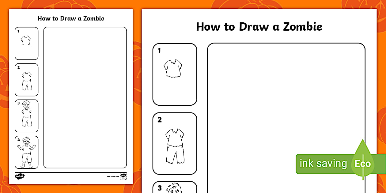 How to Draw a Zombie Activity (teacher made) - Twinkl
