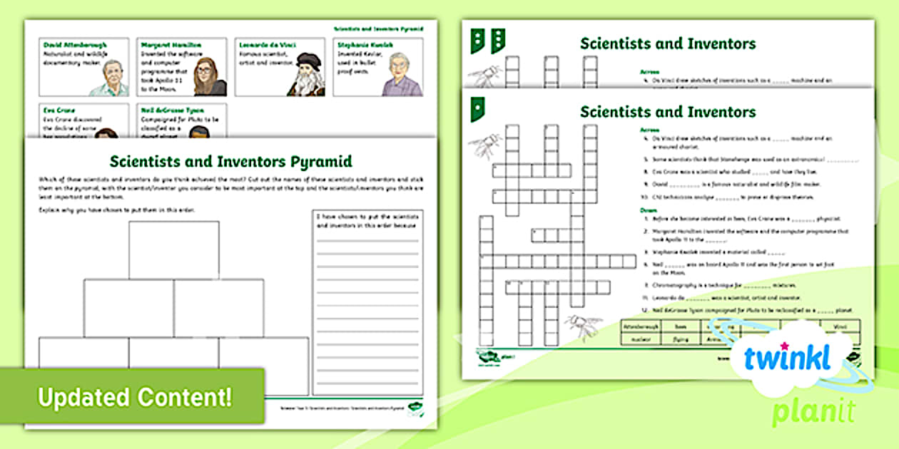 Scientists and Inventors Year 5 Homework Activities - Twinkl