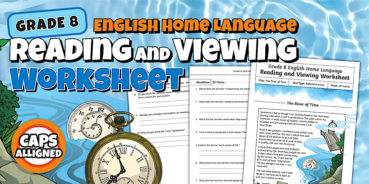 Grade 8 English Home Language - Reading and Viewing - Worksheet (CAPS ...