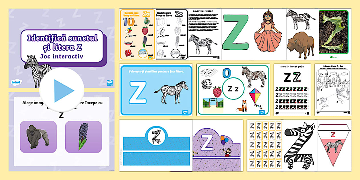 Litera Z – Pachet cu resurse pentru preșcolari - Twinkl