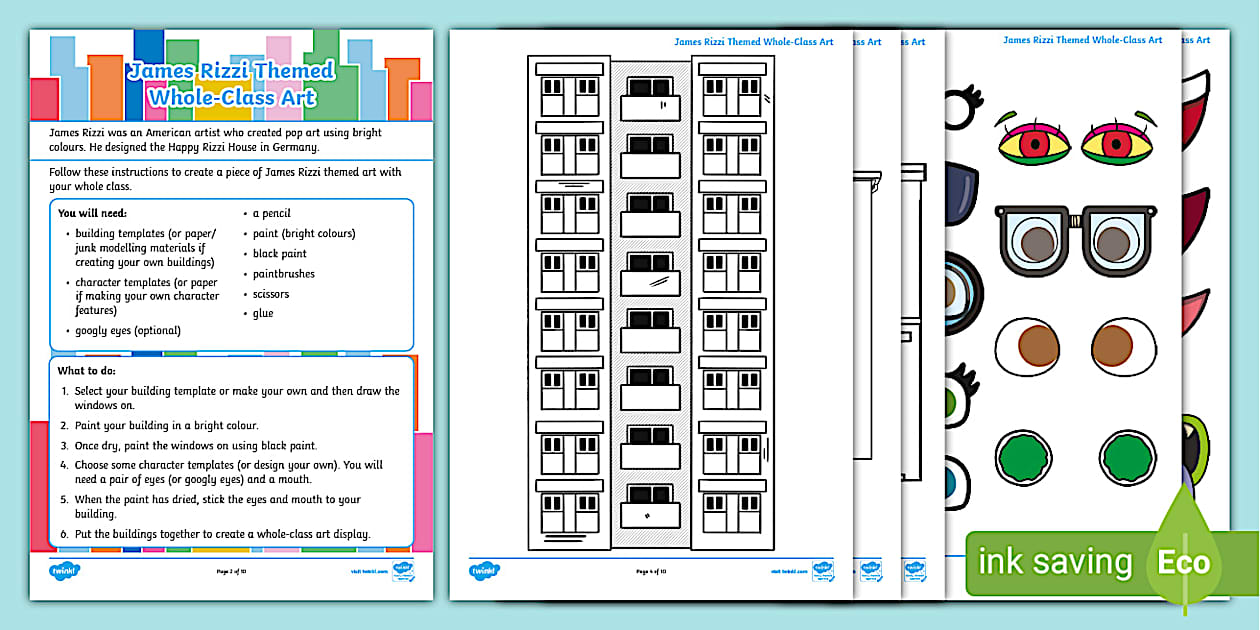 KS1 James Rizzi Themed Whole-Class Art Activity - Twinkl