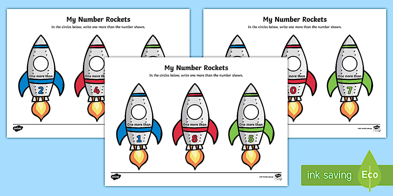 My Number Rockets One More (teacher made) - Twinkl
