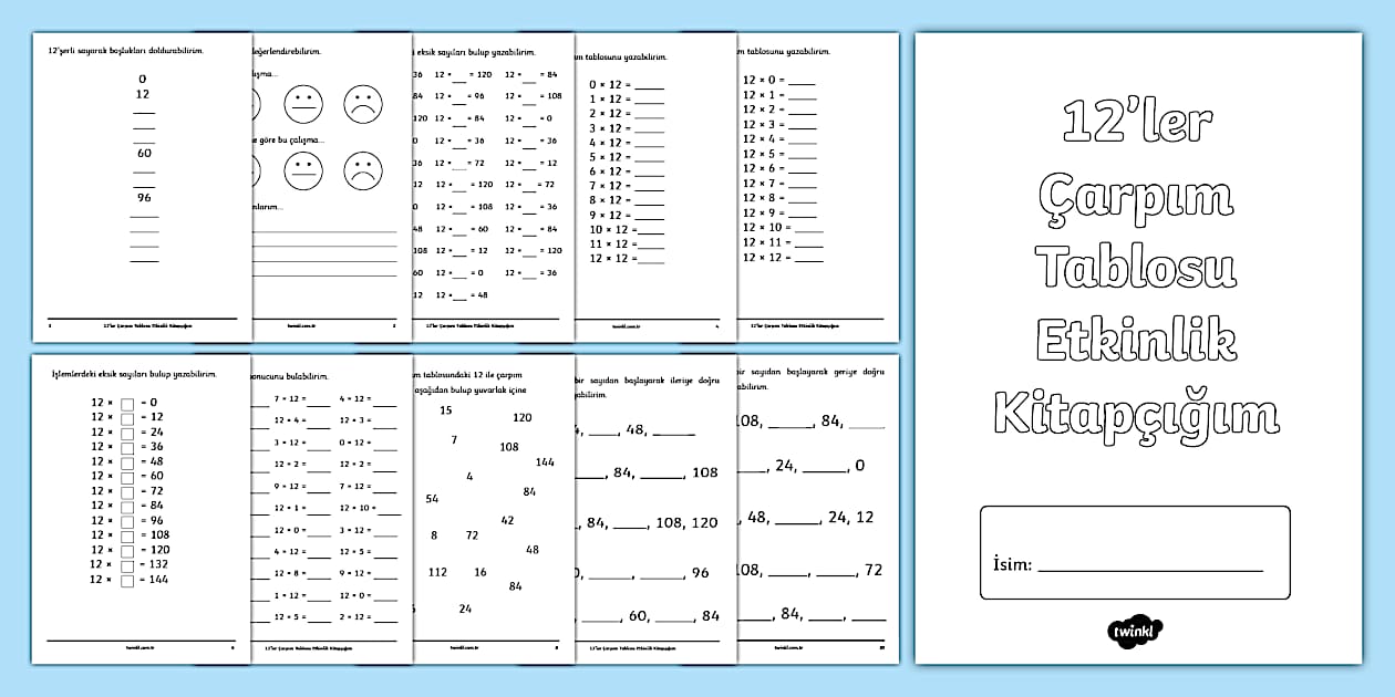 12'ler Çarpım Tablosu Etkinlik Kitapçığı - Twinkl