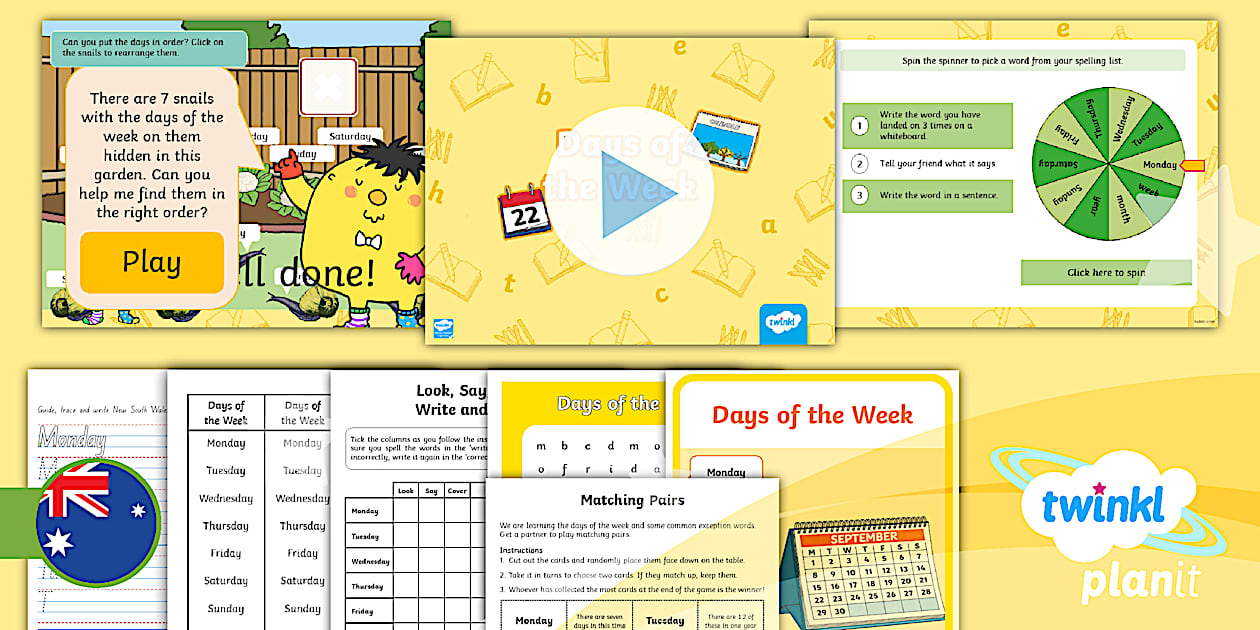 Year 1 Spelling: Days of the Week (teacher made) - Twinkl