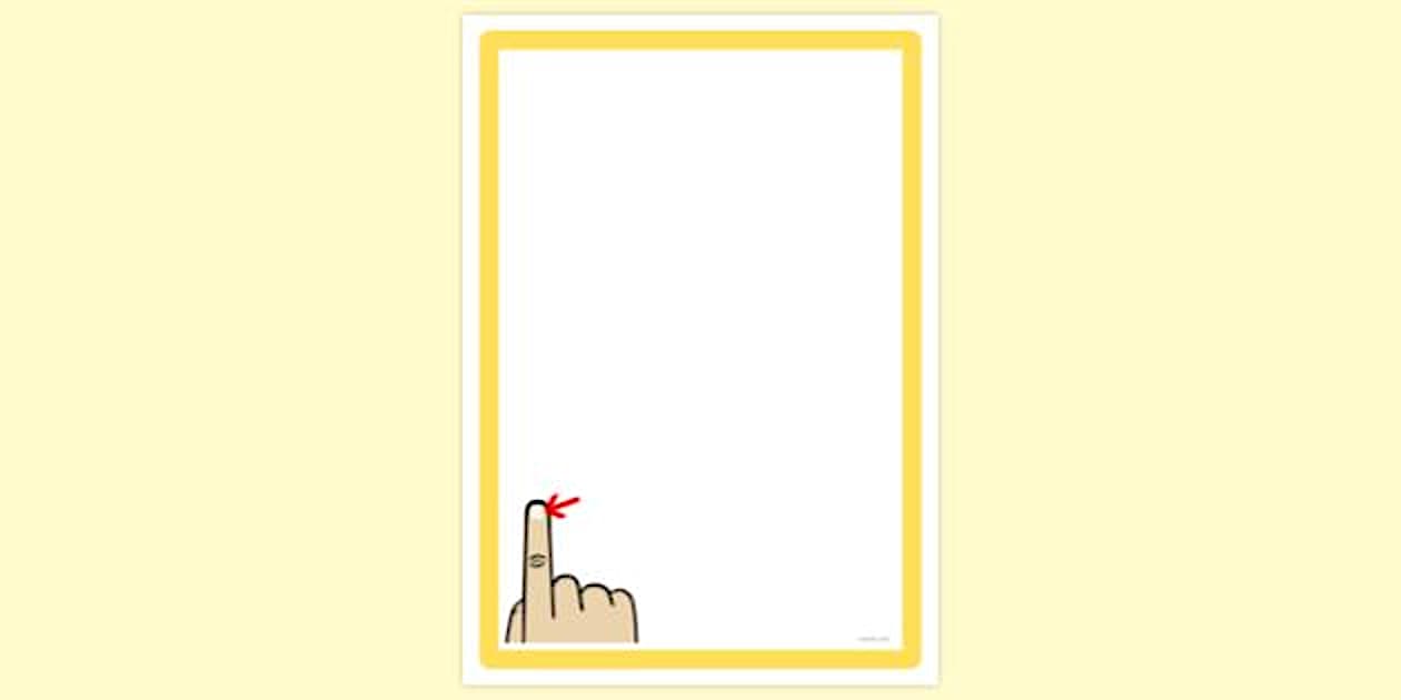 Simple Blank Finger Nail Page Border | Page Borders | Twinkl