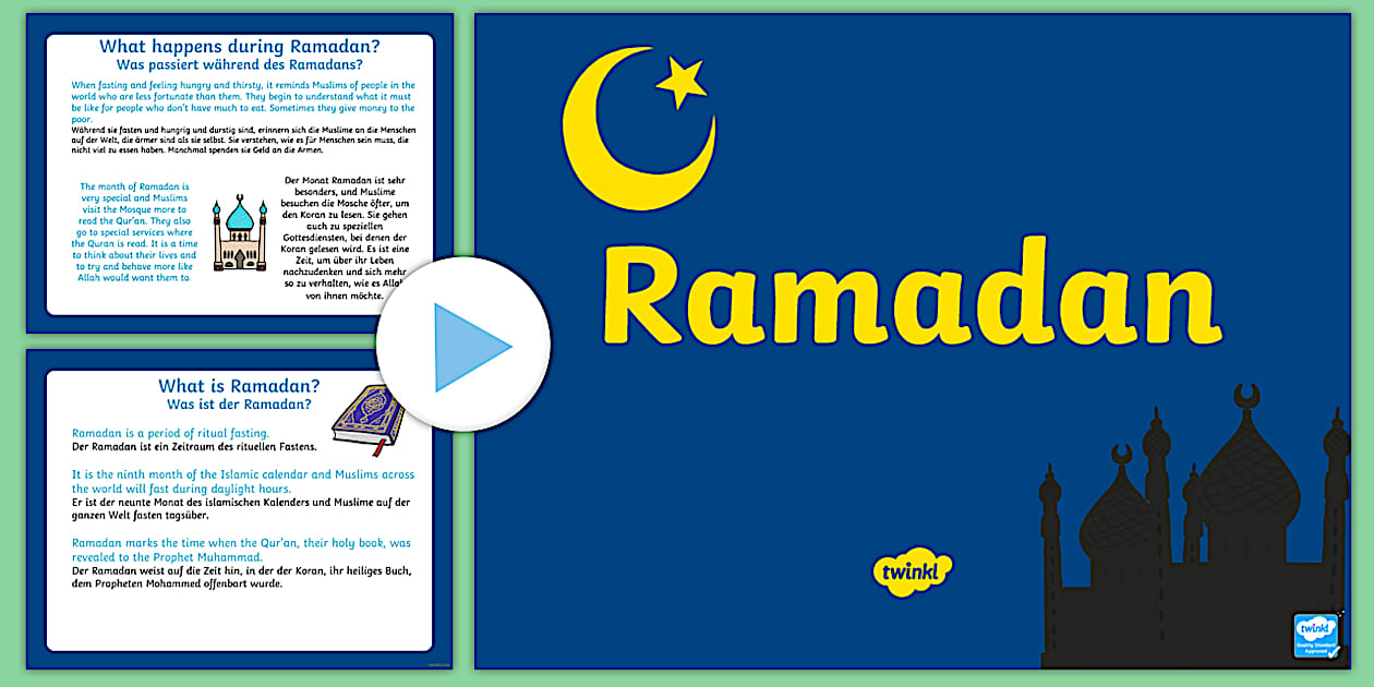 Ramadan Information PowerPoint English/German - EYFS Ramadan Information