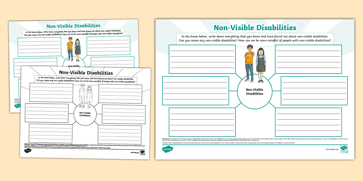 Non-Visible Disabilities Mind Map (teacher made) - Twinkl
