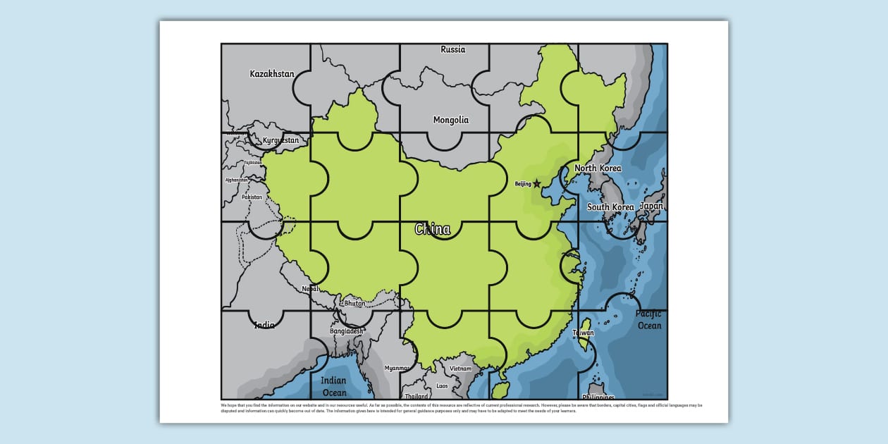 Map of China Jigsaw (teacher made) - Twinkl