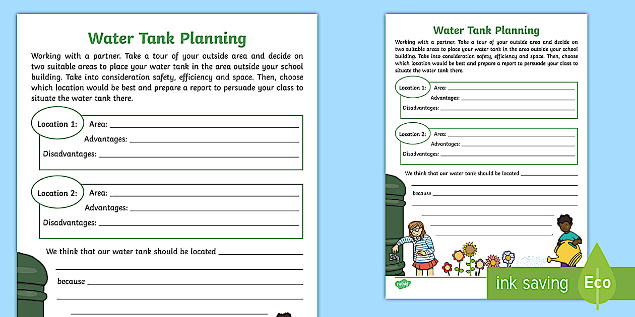 NSW Water Tank Planning Worksheet (Hecho por educadores)