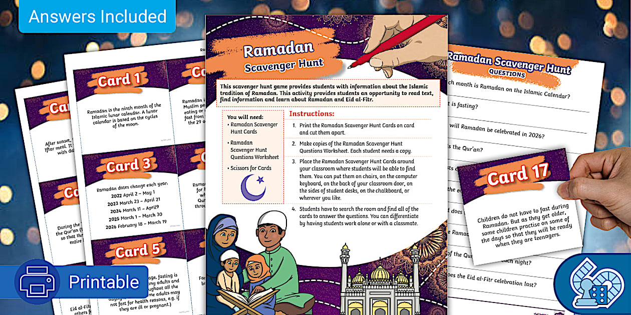 Ramadan Scavenger Hunt Game - Ramadan and Eid Treasure Hunt